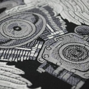 Engine Motor Pistons With Wings Embroidered Sew-on Back Patch | Biker ...