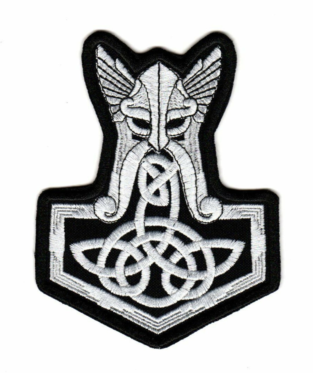 Thor's Hammer Embroidered Sew-on Patch | Mjolnir Triquetra Thunder God ...
