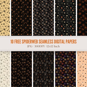 10 Free Halloween Spider Web Digital Papers - Etsy