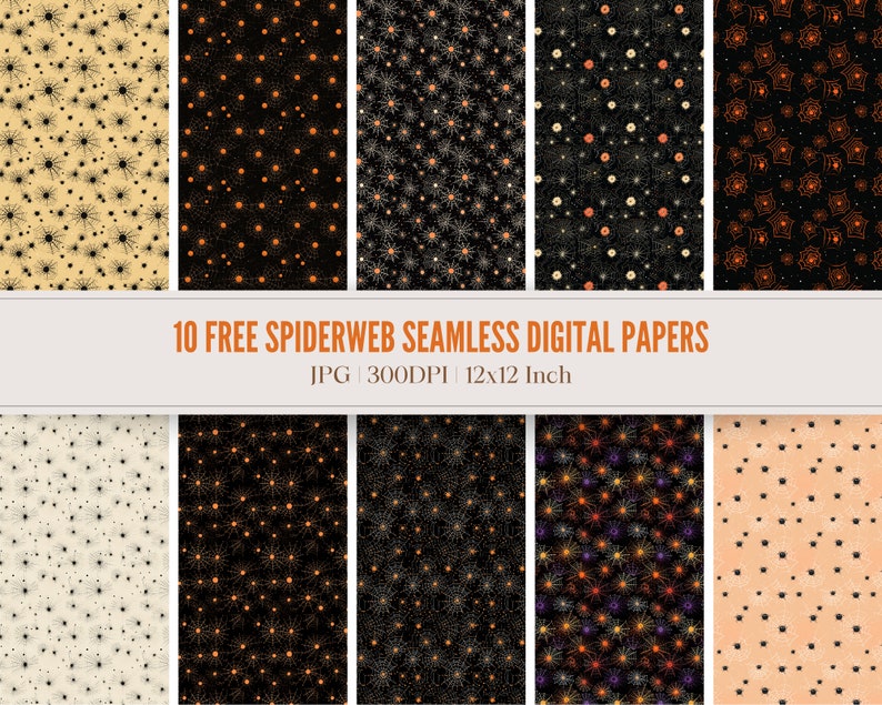 10 Free Halloween Spider Web Digital Papers - Etsy