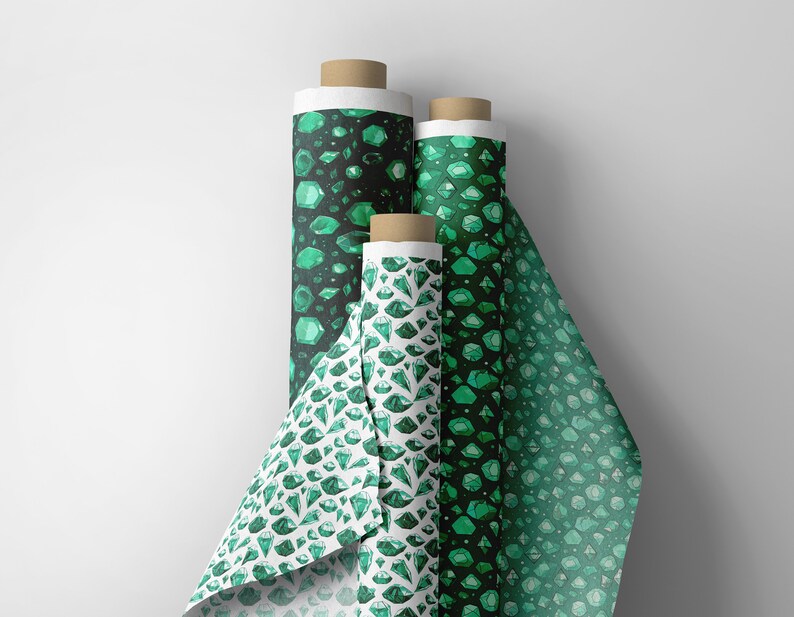 10 Emerald Seamless Digital Papers, Crystal Scrapbook Paper, Emerald ...