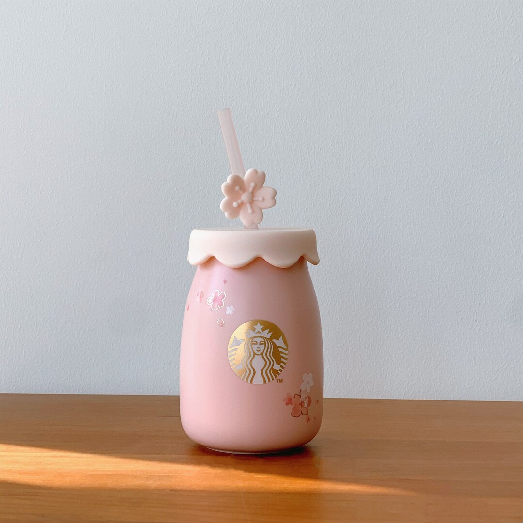 Starbucks Sakura Pink Straw Cup Collectors Mug Glass Tumbler - Etsy