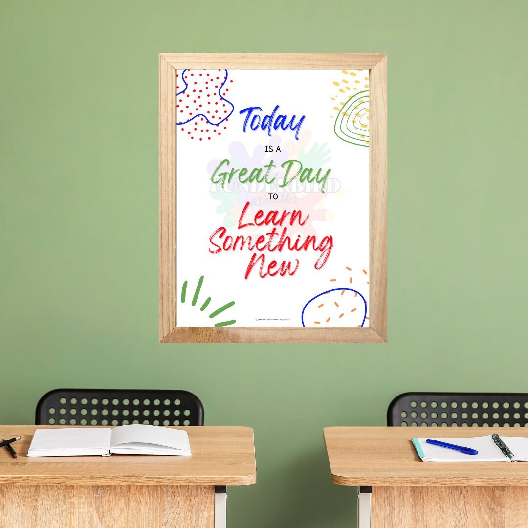 Classroom Poster Learn Something New Primary Colors 18 X - Etsy