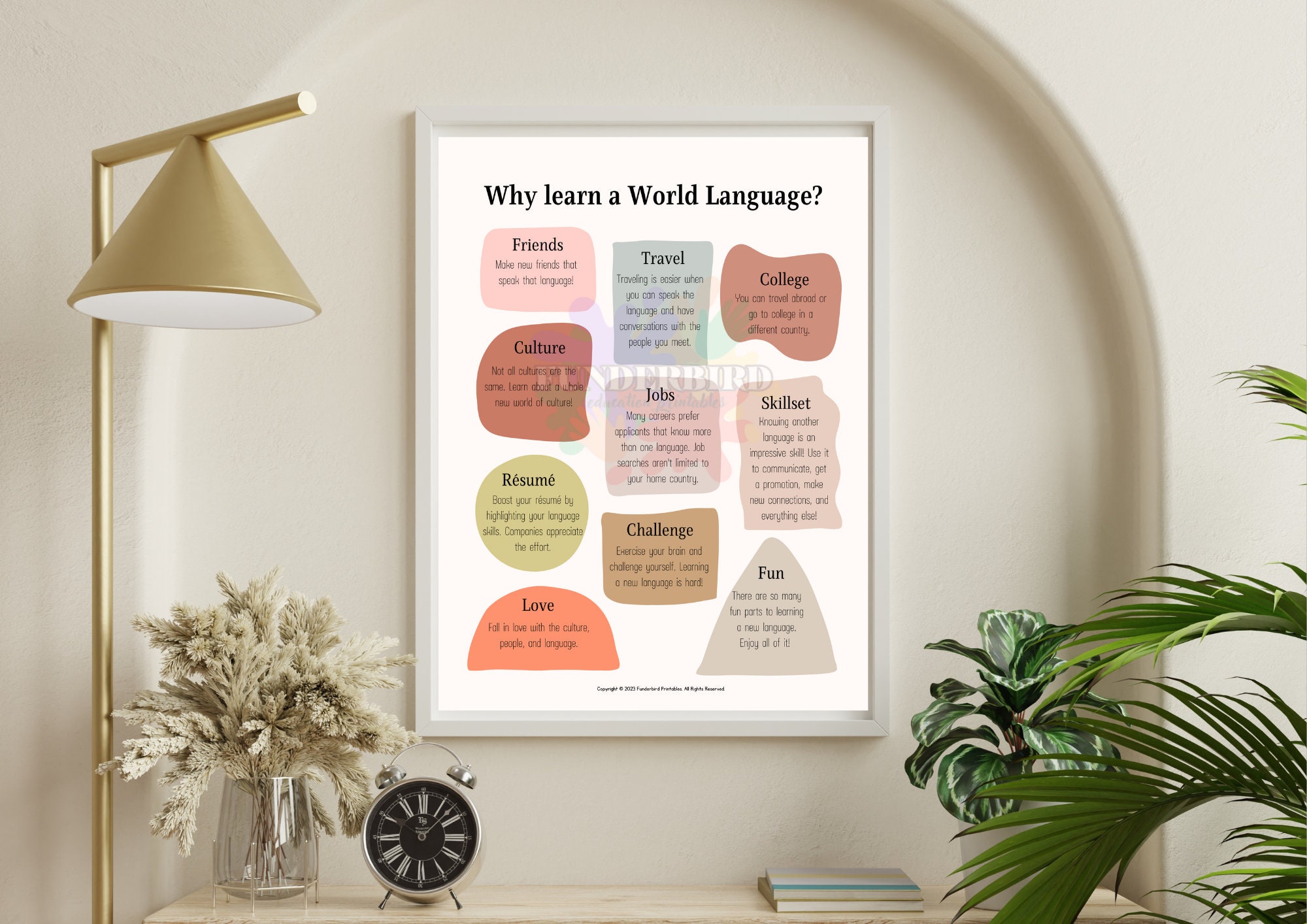 Classroom Poster Why Learn a New Language Boho Colors 18 X 24 Printable ...
