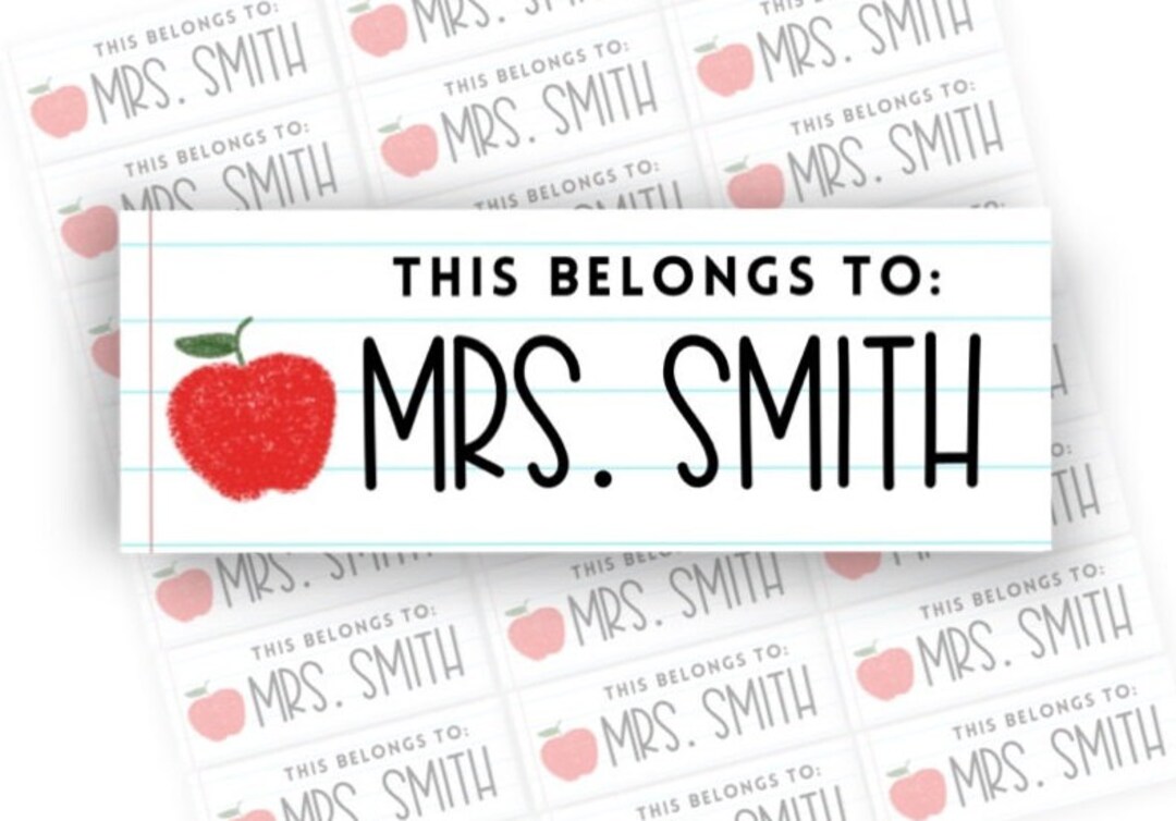 Personalized Teacher Name Stickers: Book Labels - Etsy