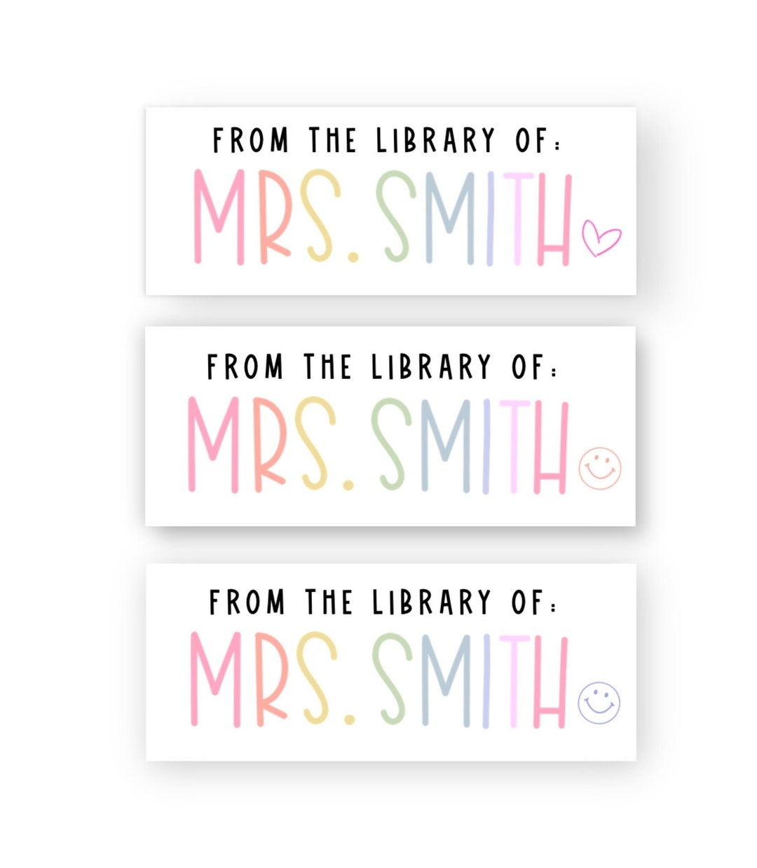 Personalized Teacher Name Stickers: Book Labels (2.6” X 1”) - Etsy