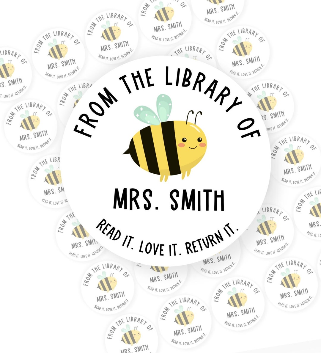 Teacher Book Labels Teacher Name Labels Personalized Teacher Stickers ...