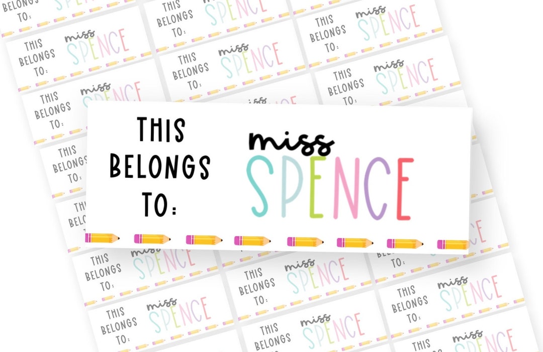 Personalized Teacher Name Stickers: Book Labels (2.6” X 1”) - Etsy
