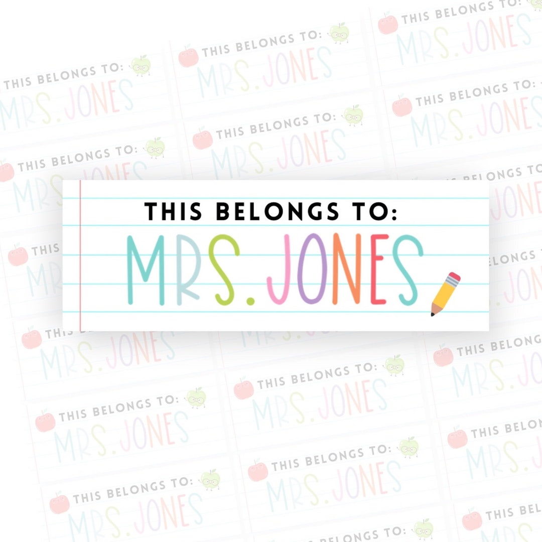 Teacher Book Labels Teacher Name Labels Personalized Teacher Stickers ...