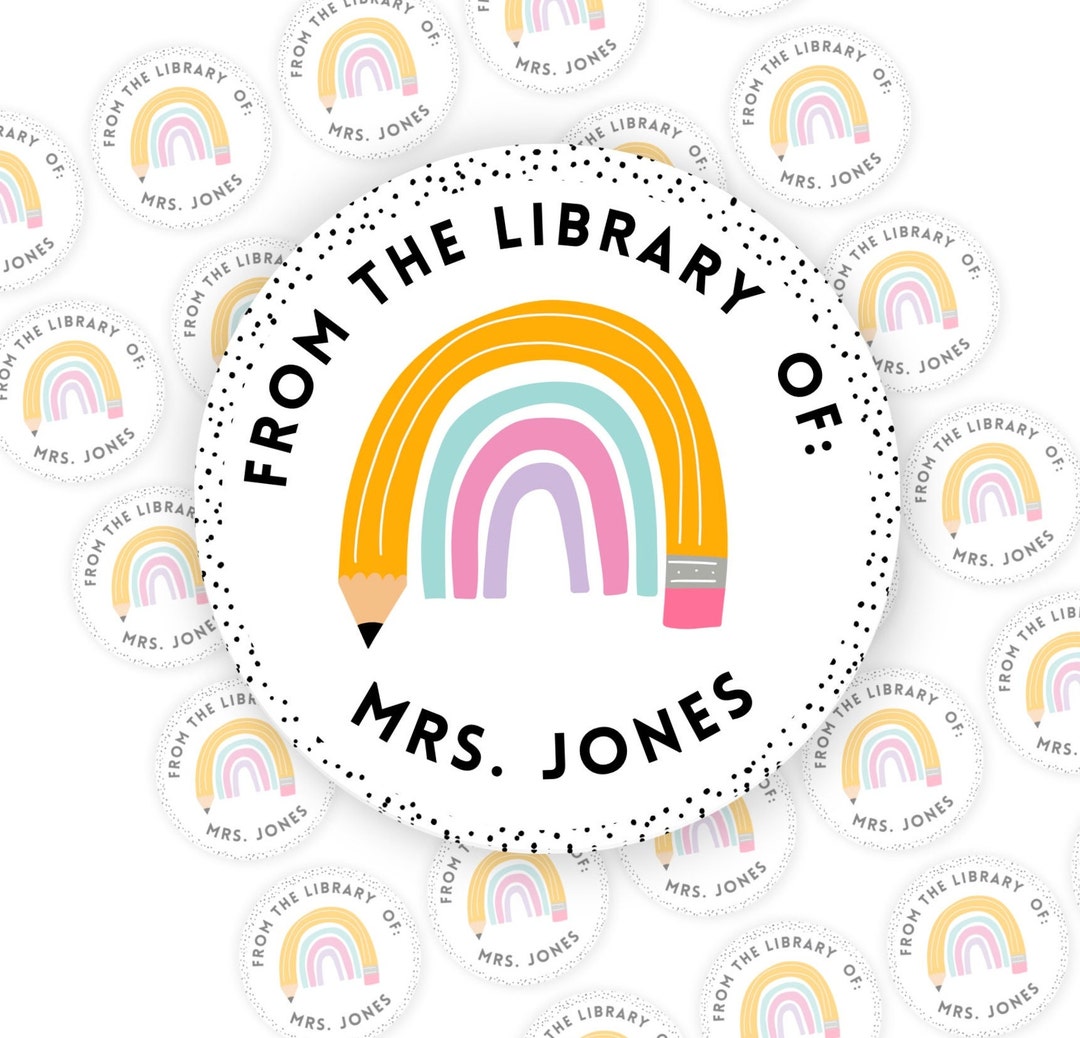 Teacher Book Labels Teacher Name Labels Personalized Teacher Stickers ...
