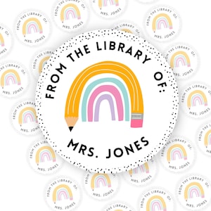 Teacher Book Labels Teacher Name Labels Personalized Teacher Stickers ...