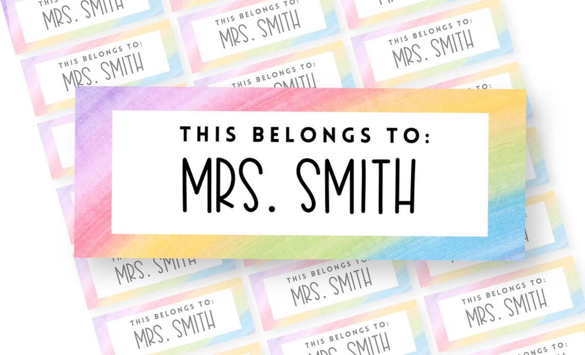 Personalized Teacher Name Stickers: Book Labels - Etsy