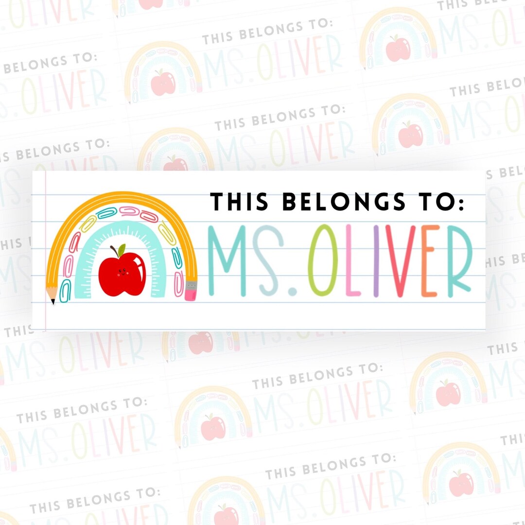 Teacher Book Labels Teacher Name Labels Personalized Teacher Stickers ...