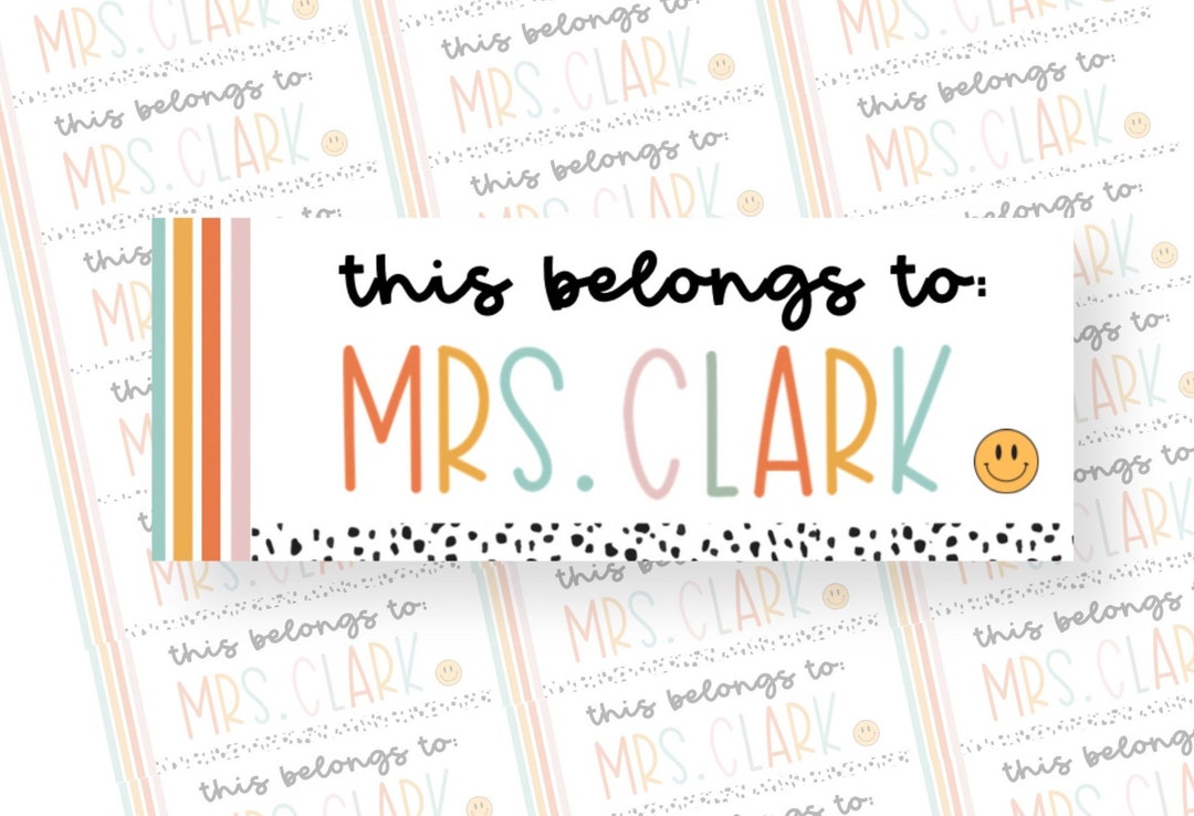 Teacher Book Labels Teacher Name Labels Personalized Teacher Stickers ...