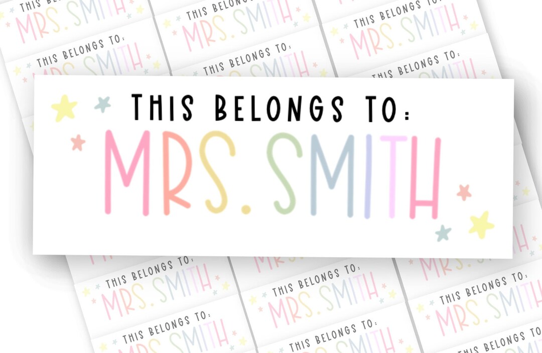 Teacher Book Labels Teacher Name Labels Personalized Teacher Stickers ...