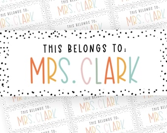 Teacher Book Labels Teacher Name Labels Personalized Teacher Stickers ...