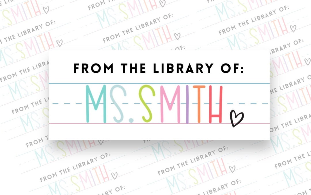 Personalized Teacher Name Stickers: Book Labels (2.6” X 1”) - Etsy