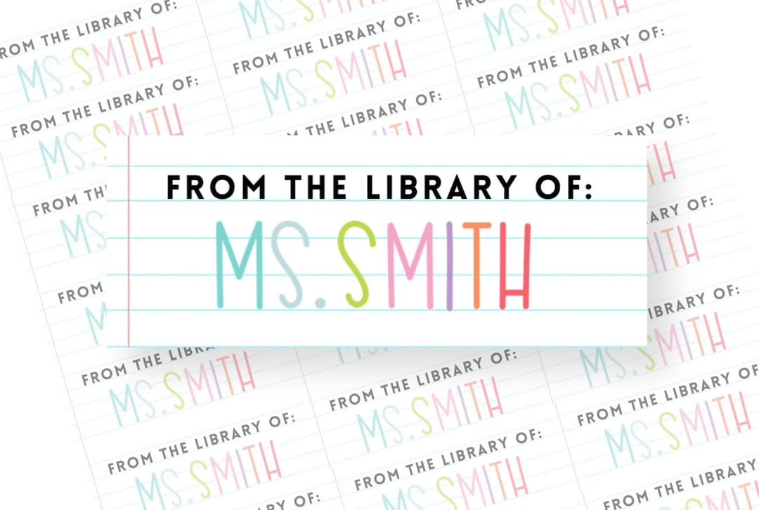 Teacher Book Labels Teacher Name Labels Personalized Teacher Stickers ...