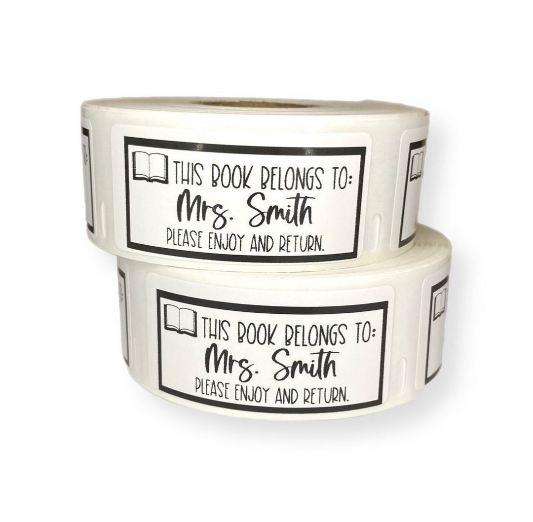 Personalized Teacher Book Labels: Custom Name Stickers - Etsy