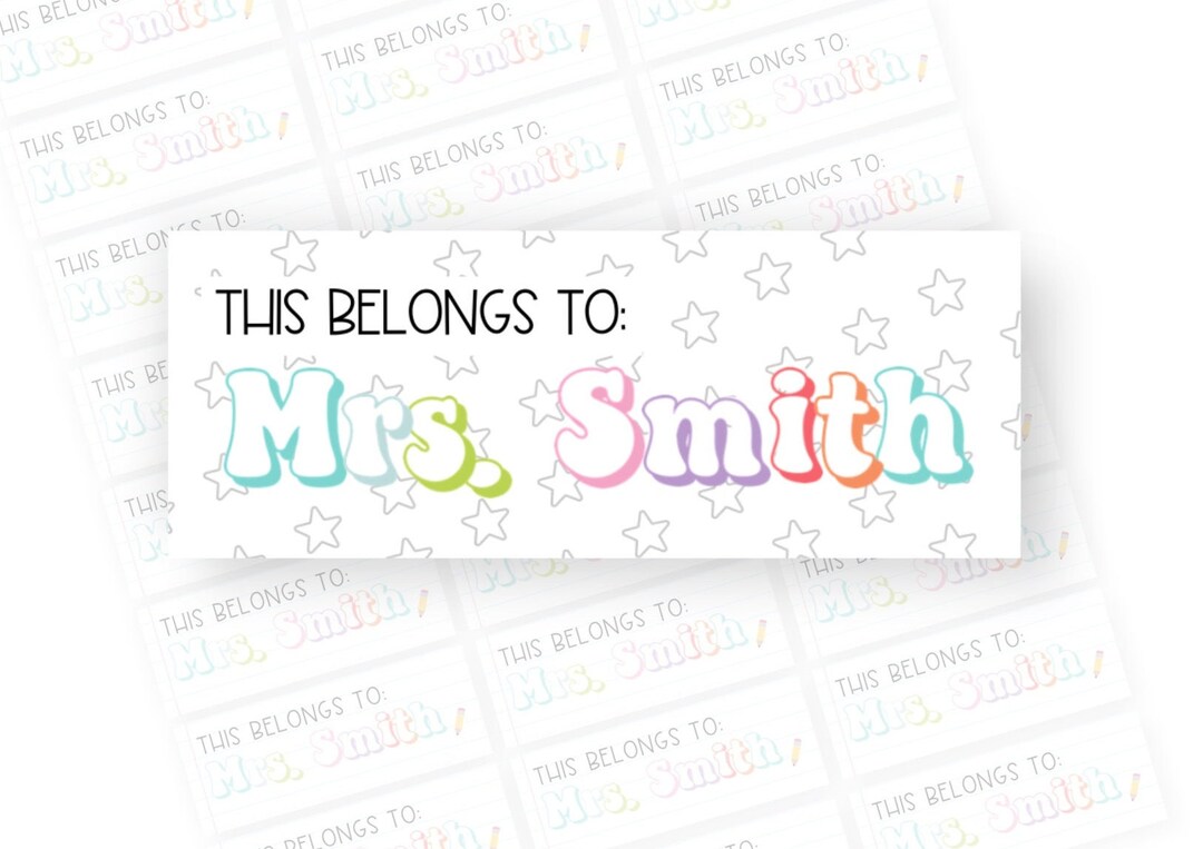 Personalized Teacher Name Stickers: Book Labels (2.6” X 1”) - Etsy