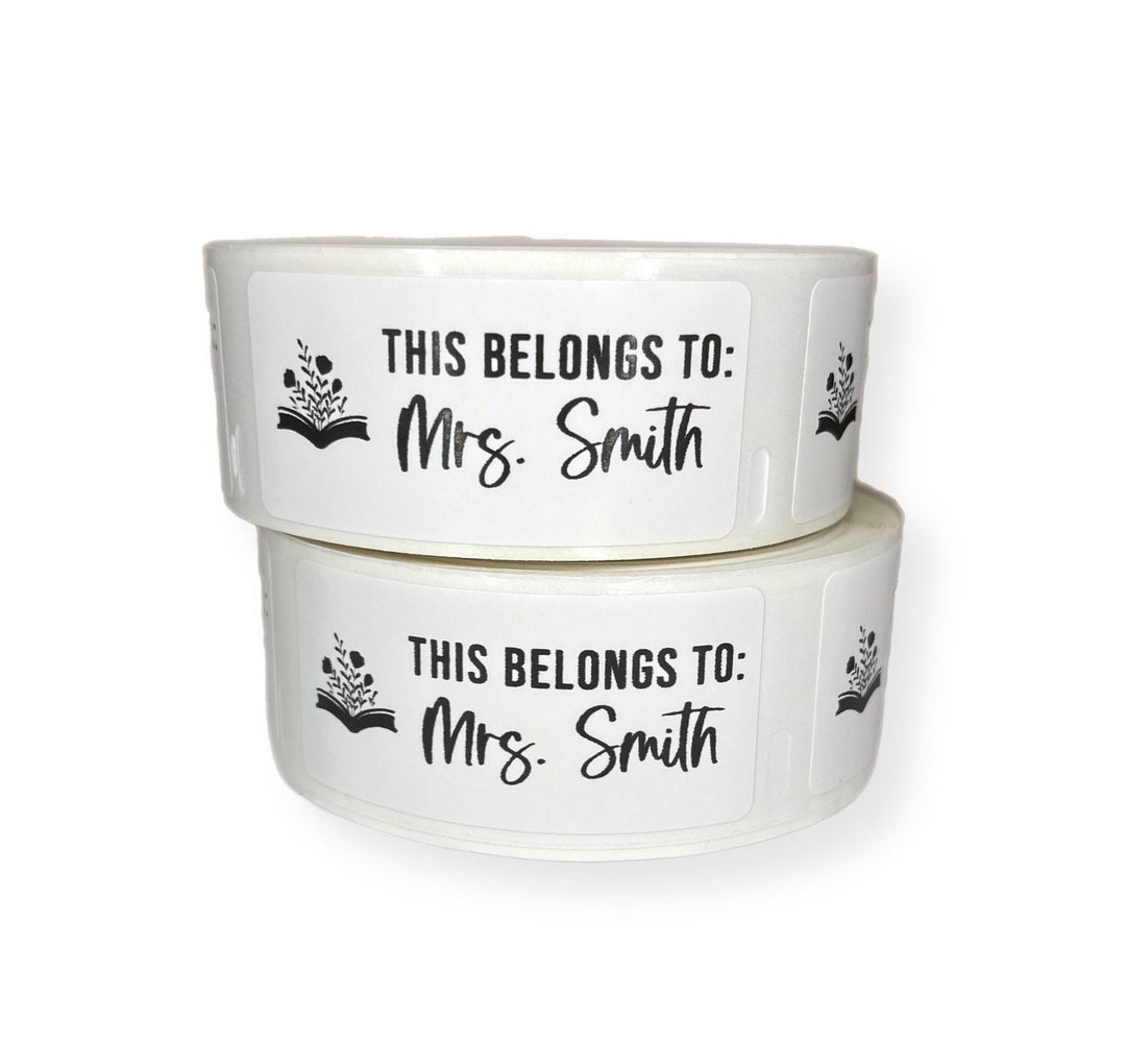 Personalized Teacher Name Labels: Book & Supply Stickers - Etsy