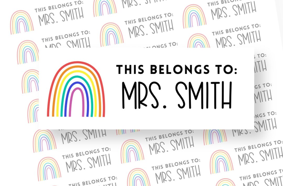 Teacher Book Labels Teacher Name Labels Personalized Teacher Stickers ...