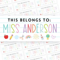 Colorful Numbered Labels, Student Files, Mailbox Organization (digital ...