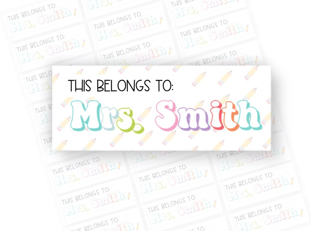Teacher Book Labels Teacher Name Labels Personalized Teacher Stickers ...