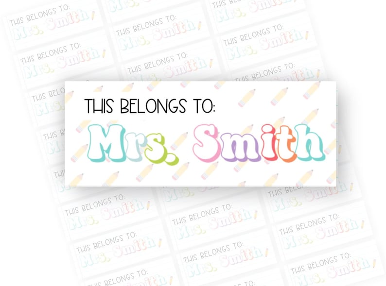 Teacher Book Labels Teacher Name Labels Personalized Teacher - Etsy