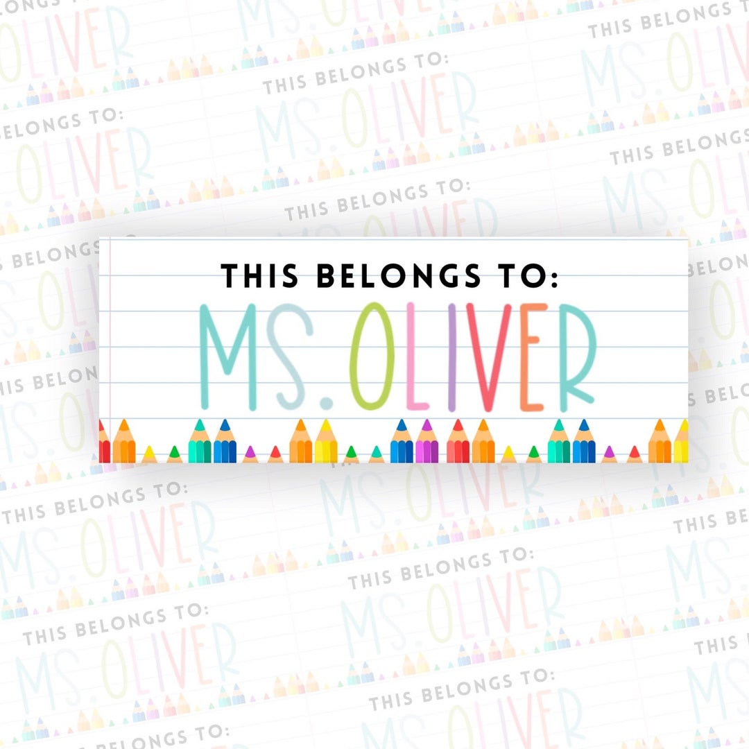 Personalized Teacher Name Labels: Book Stickers - Etsy