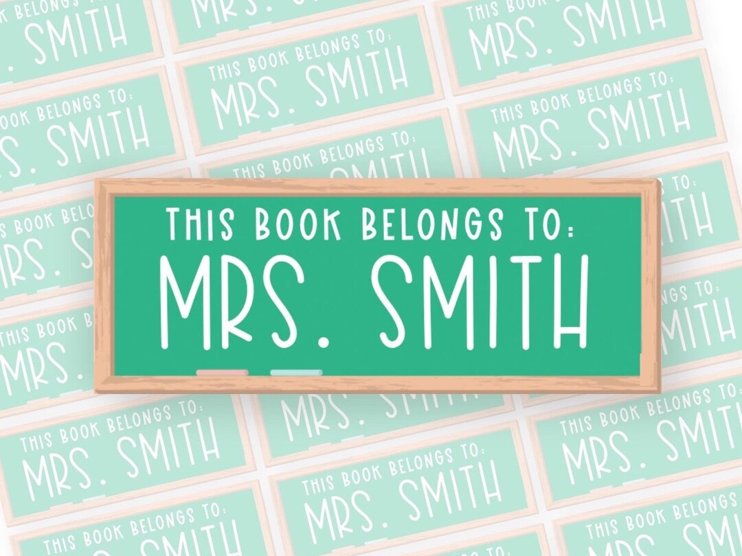 Personalized Teacher Name Stickers: Book Labels (2.6” X 1”) - Etsy