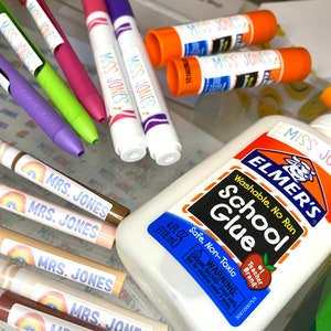 Skinny Waterproof Teacher Labels Teacher Name Labels Personalized ...