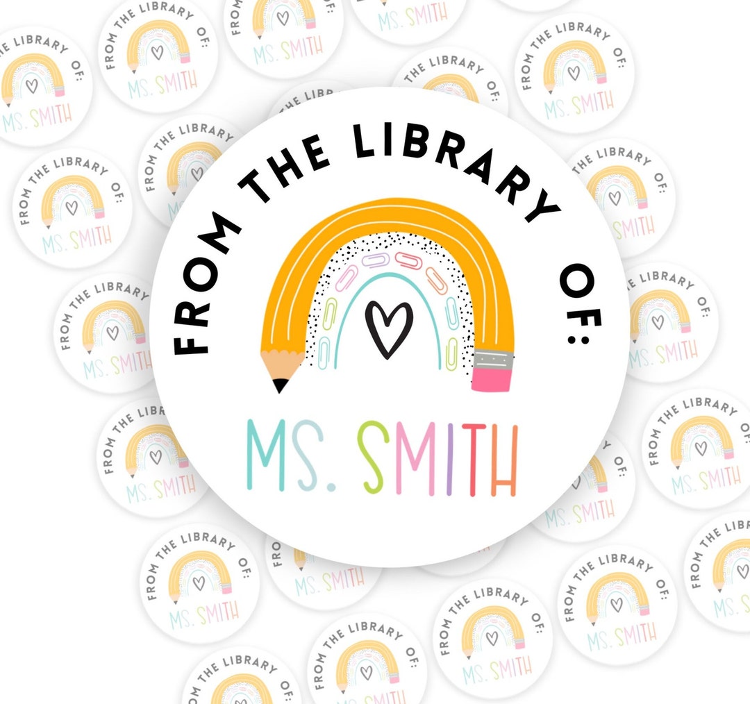 Teacher Book Labels Teacher Name Labels Personalized Teacher Stickers ...
