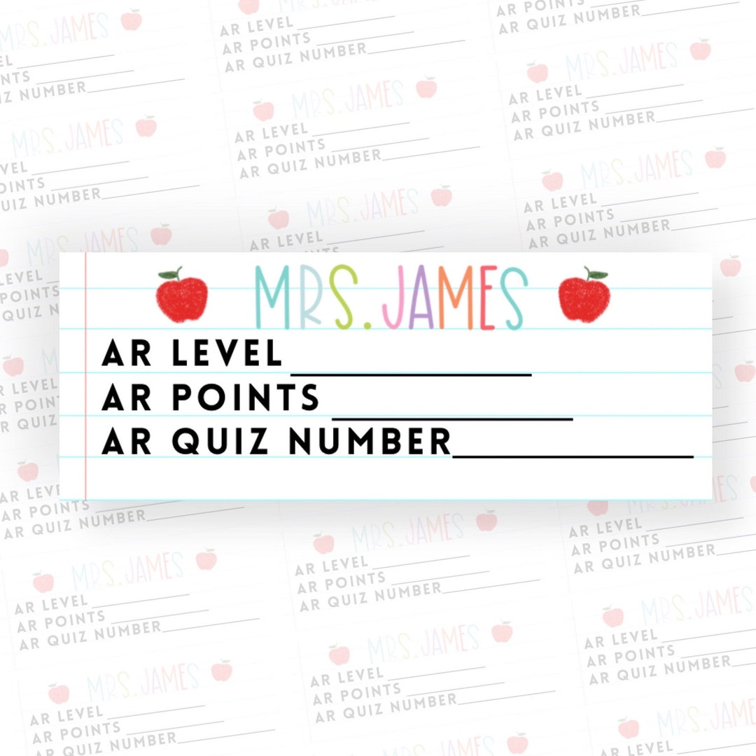 AR Book Labels Teacher Name Labels Personalized Teacher Stickers AR ...