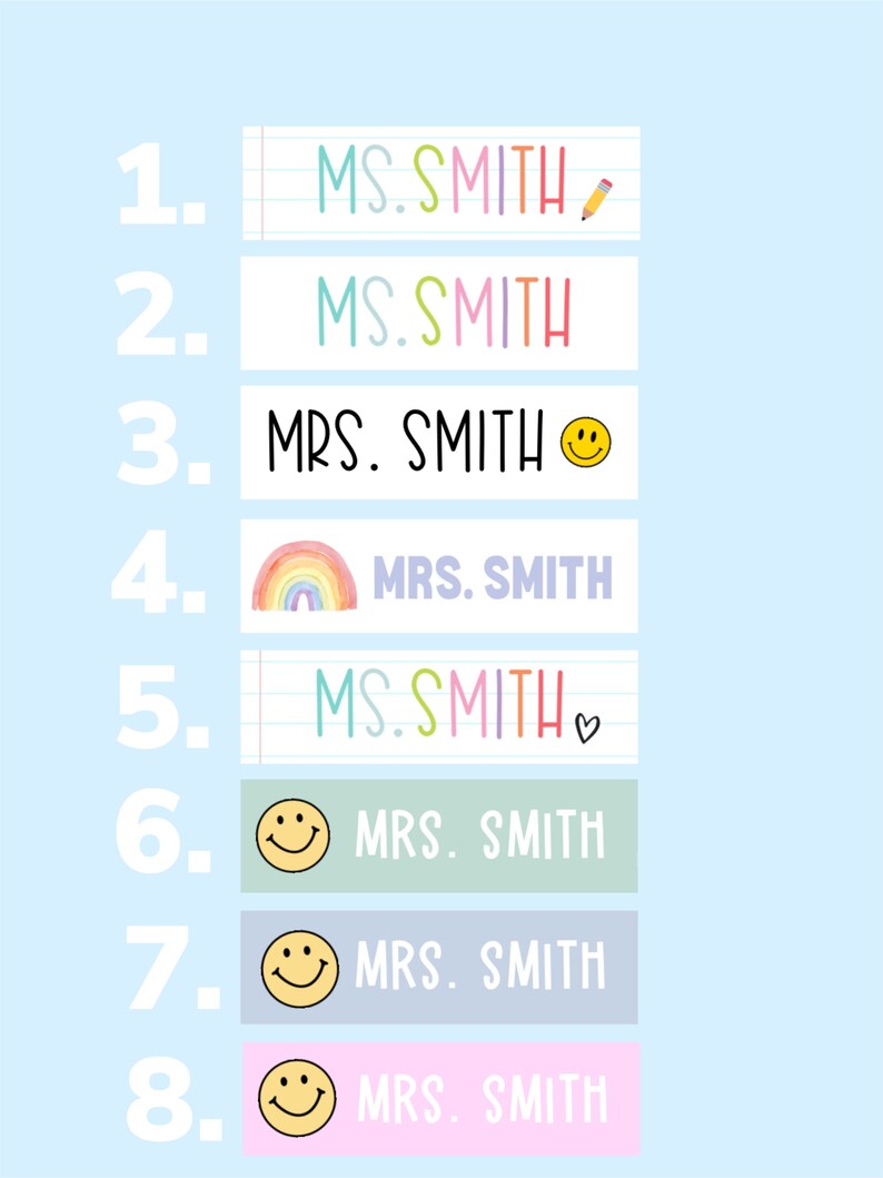 Skinny Waterproof Teacher Labels Teacher Name Labels - Etsy