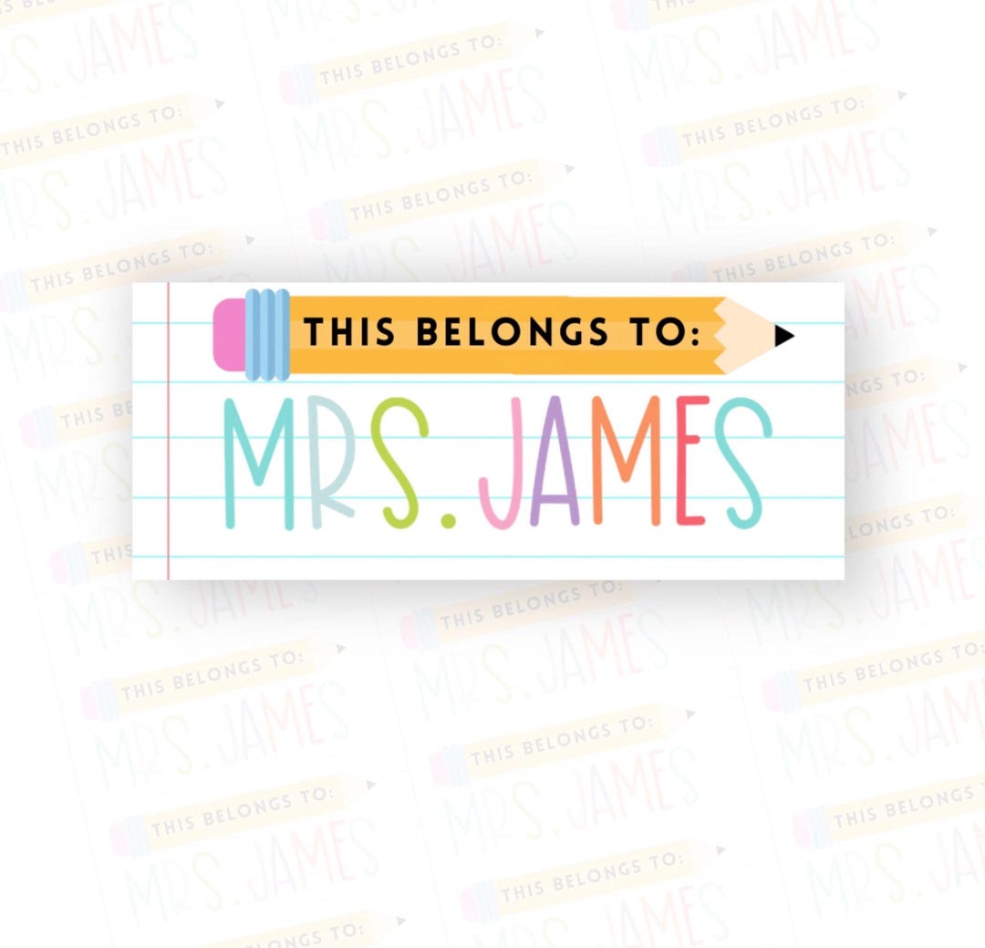 Personalized Teacher Name Stickers: Book Labels (2.6” X 1”) - Etsy