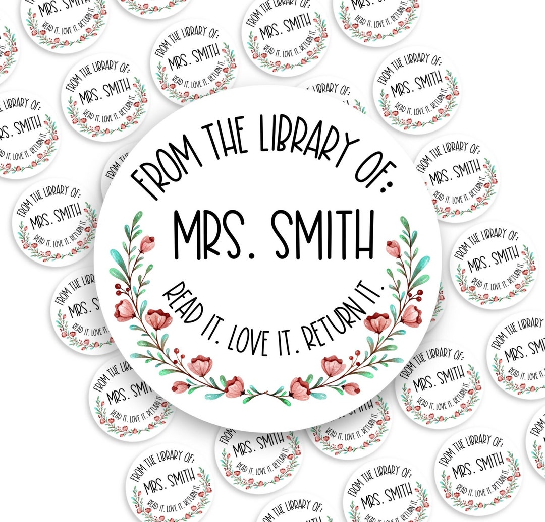 Teacher Book Labels Teacher Name Labels Personalized Teacher Stickers ...