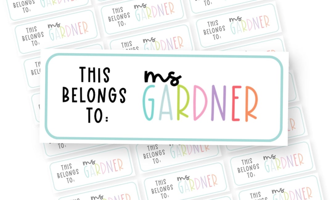 Teacher Book Labels Teacher Name Labels Personalized Teacher Stickers ...