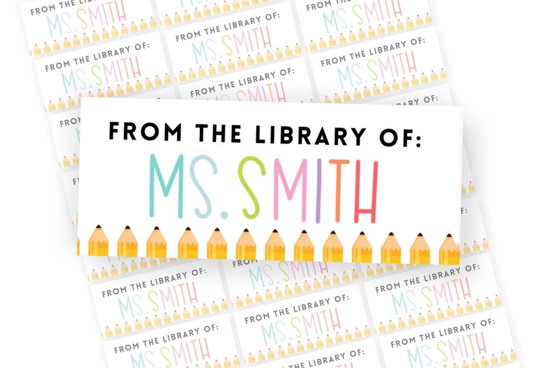 Teacher Book Labels Teacher Name Labels Personalized Teacher Stickers ...