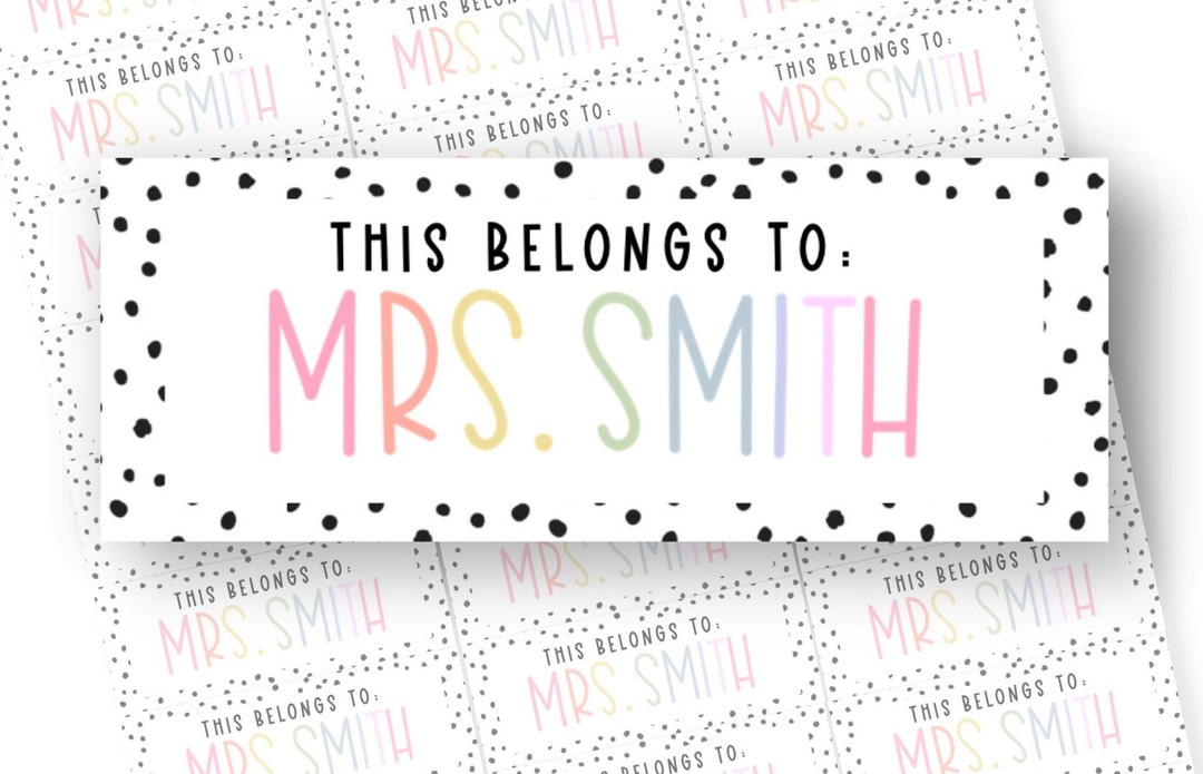 Personalized Teacher Name Stickers: Book Labels - Etsy