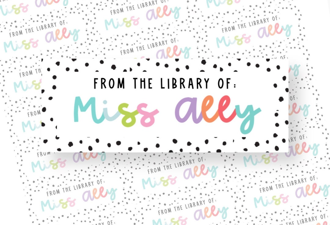 Personalized Teacher Book Labels: Custom Name Stickers - Etsy