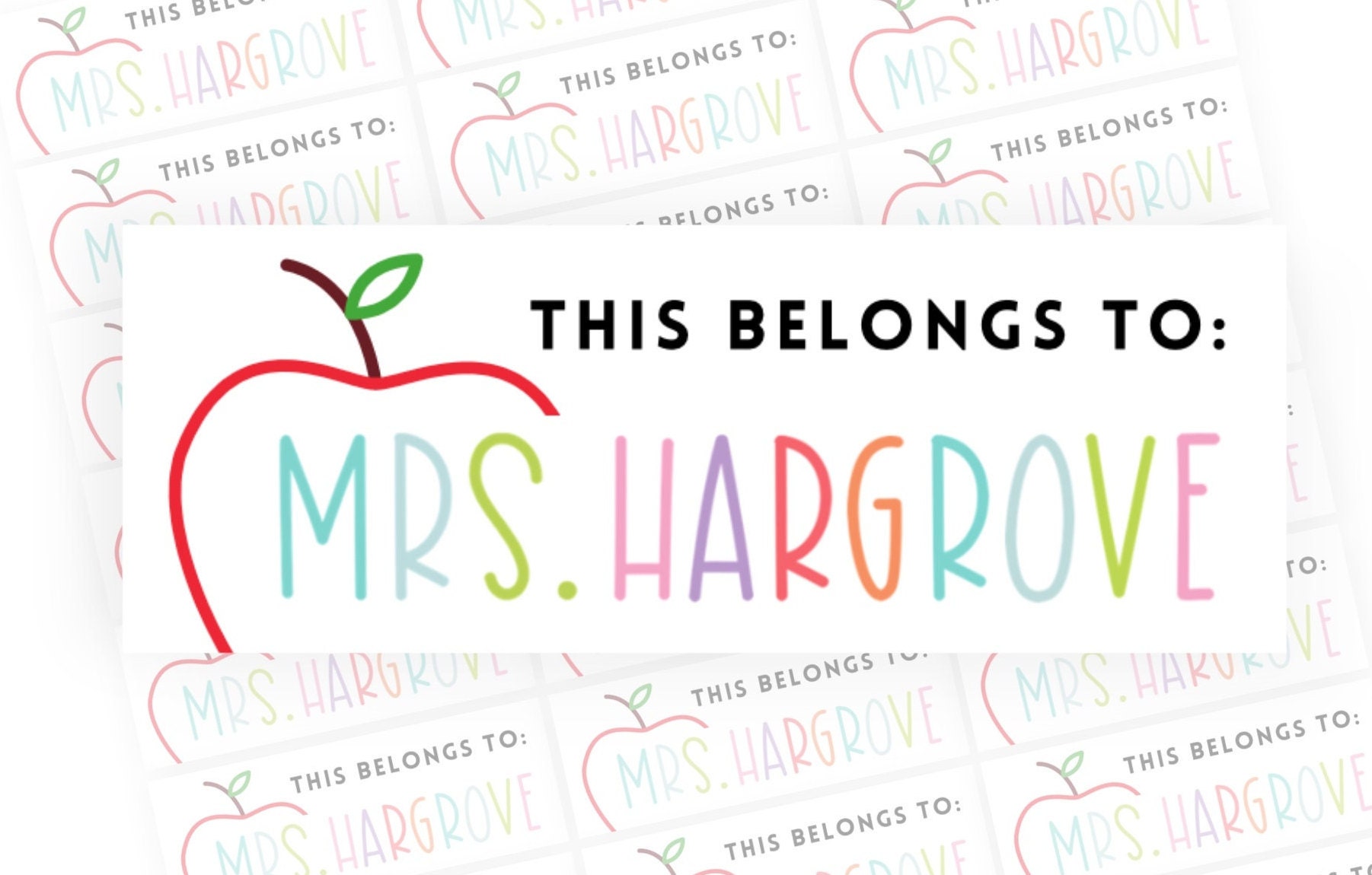 Teacher Book Labels Teacher Name Labels Personalized Teacher - Etsy