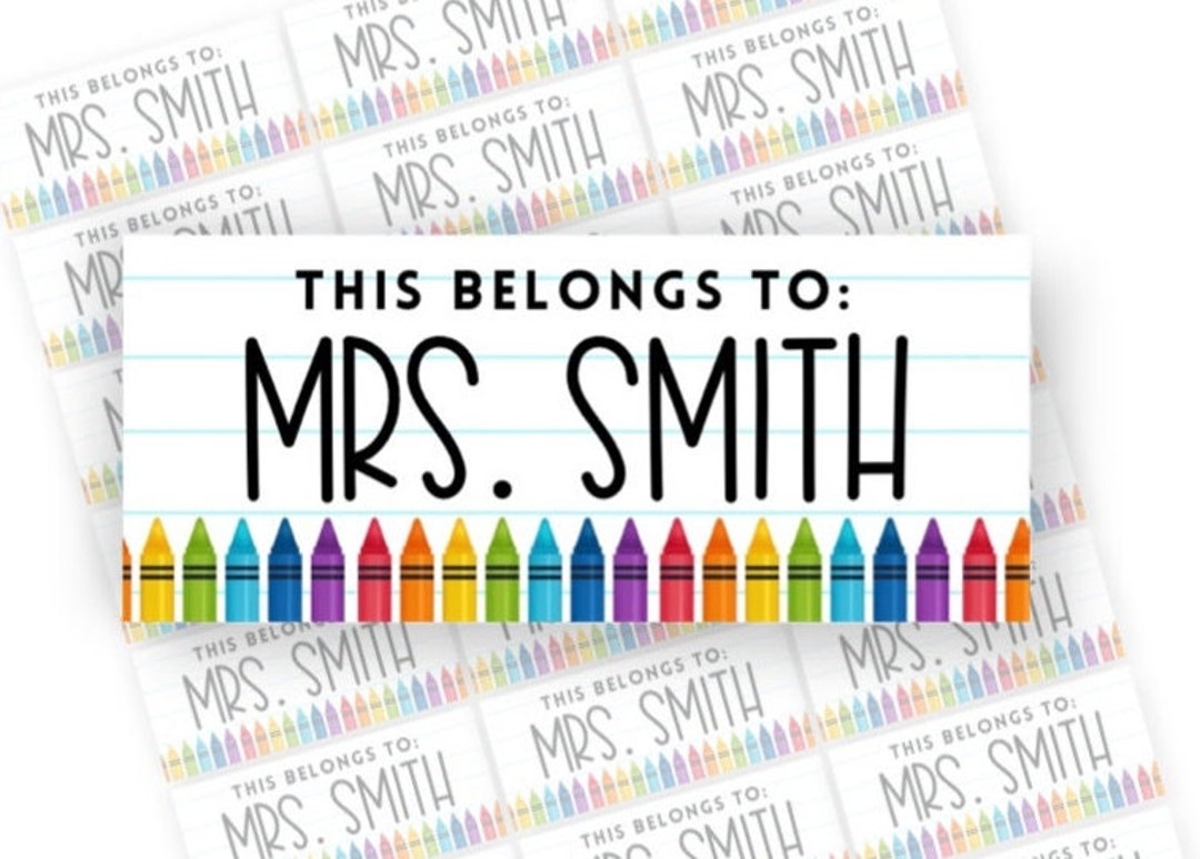 Personalized Teacher Name Stickers: Book Labels (2.6” X 1”) - Etsy