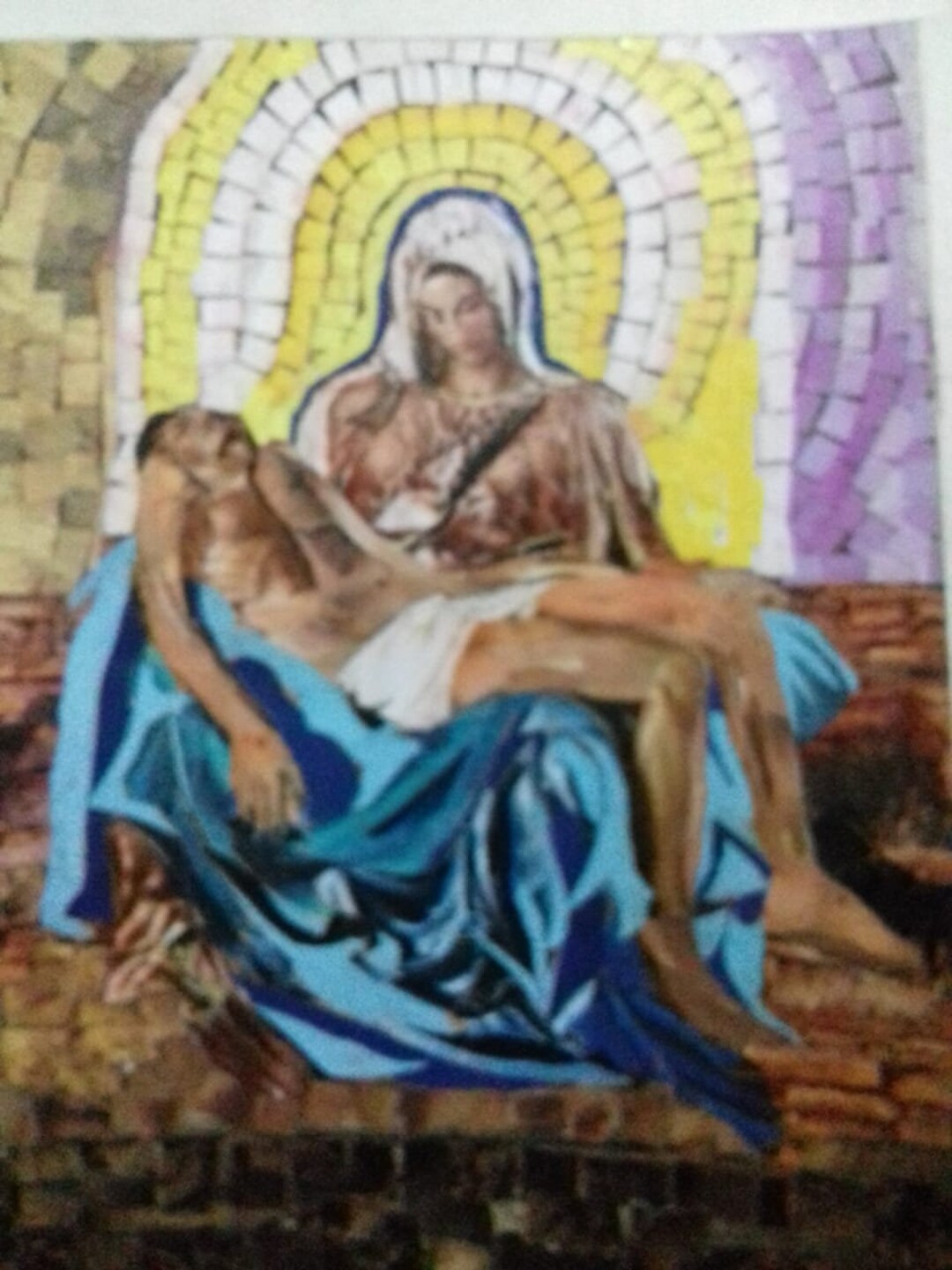 Lord Jesus Collage Painting for Room Décor, Original Collage Art ...