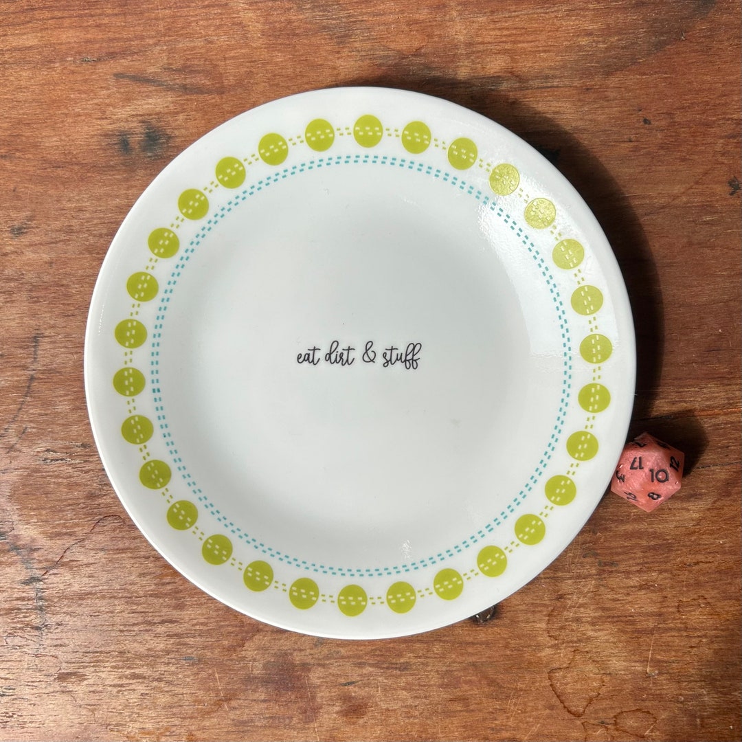 Vintage Plate Eat Dirt & Stuff- Sassy Swear Words China Plates - Etsy