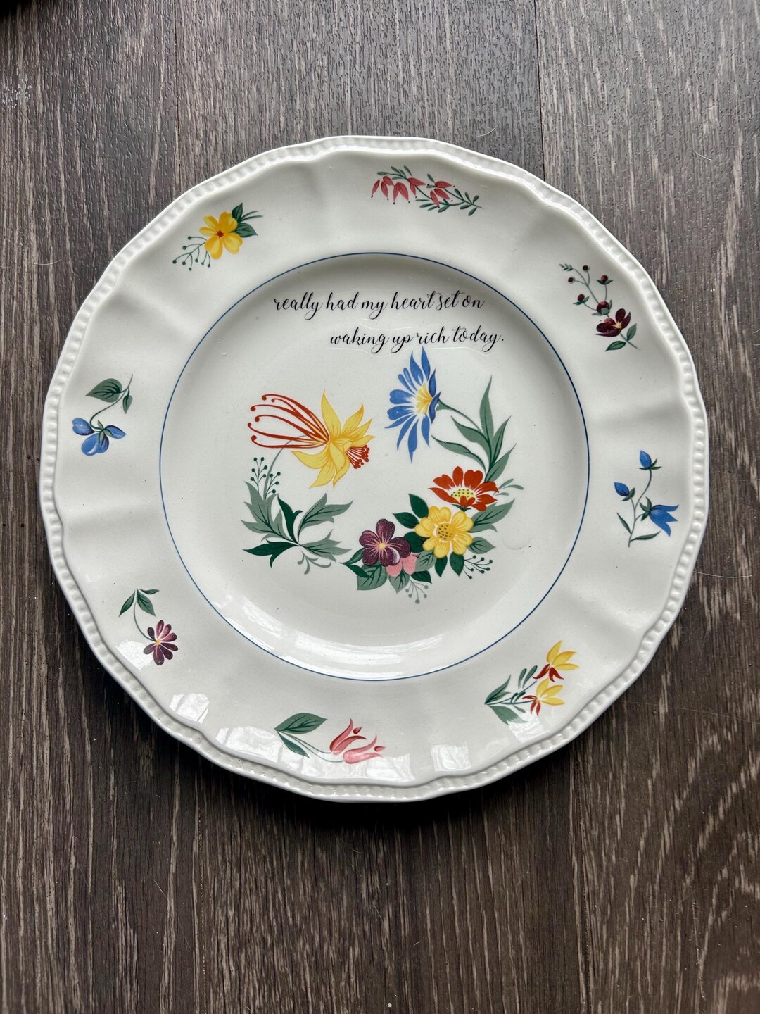 Vintage Plate WAKING UP RICH Sassy Swear Words China Plates - Etsy