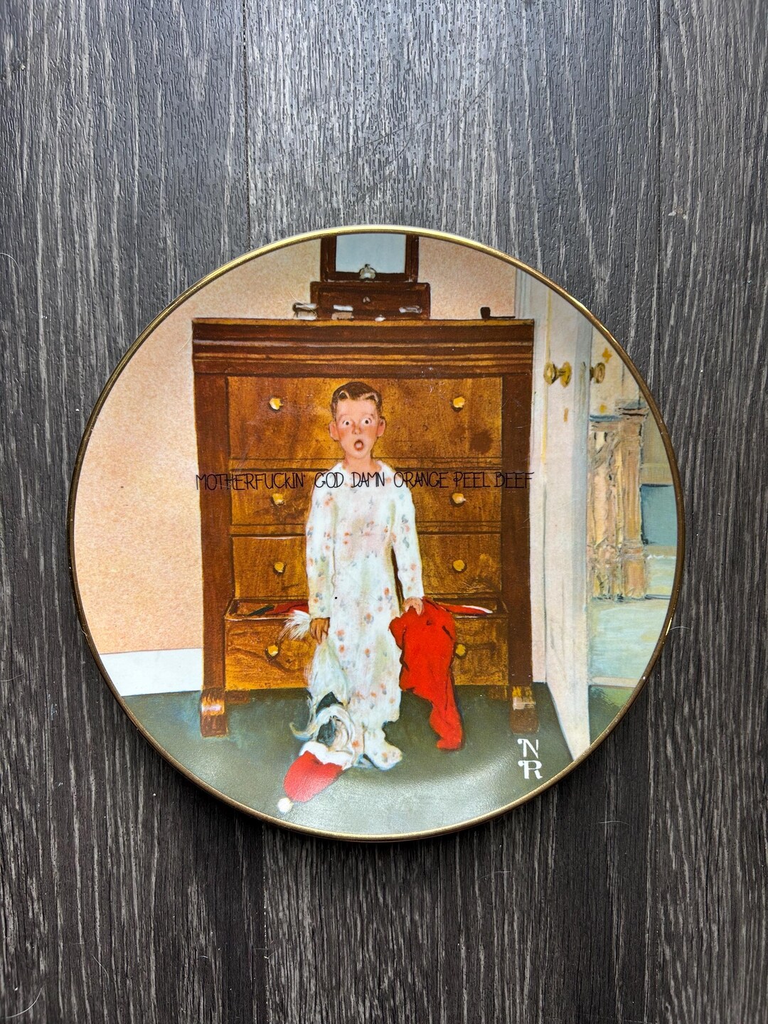 Vintage Plate Orange Peel Beef! SOPRANOS Sassy Swear Words China Plates ...