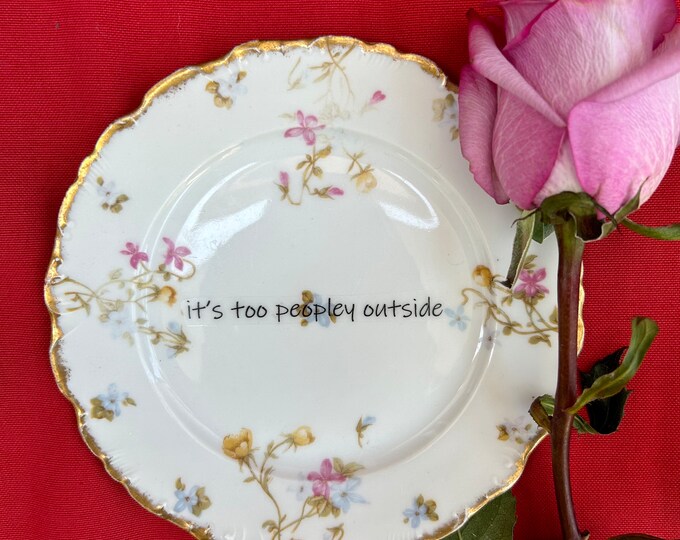 Vintage Saucer Plate Its Too Peopley Sassy Swear Words China Plates - Etsy