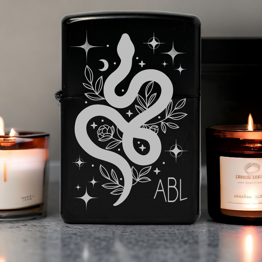 Personalized Serpent Star Lighter | Engraved Snake Design Lighter - Etsy