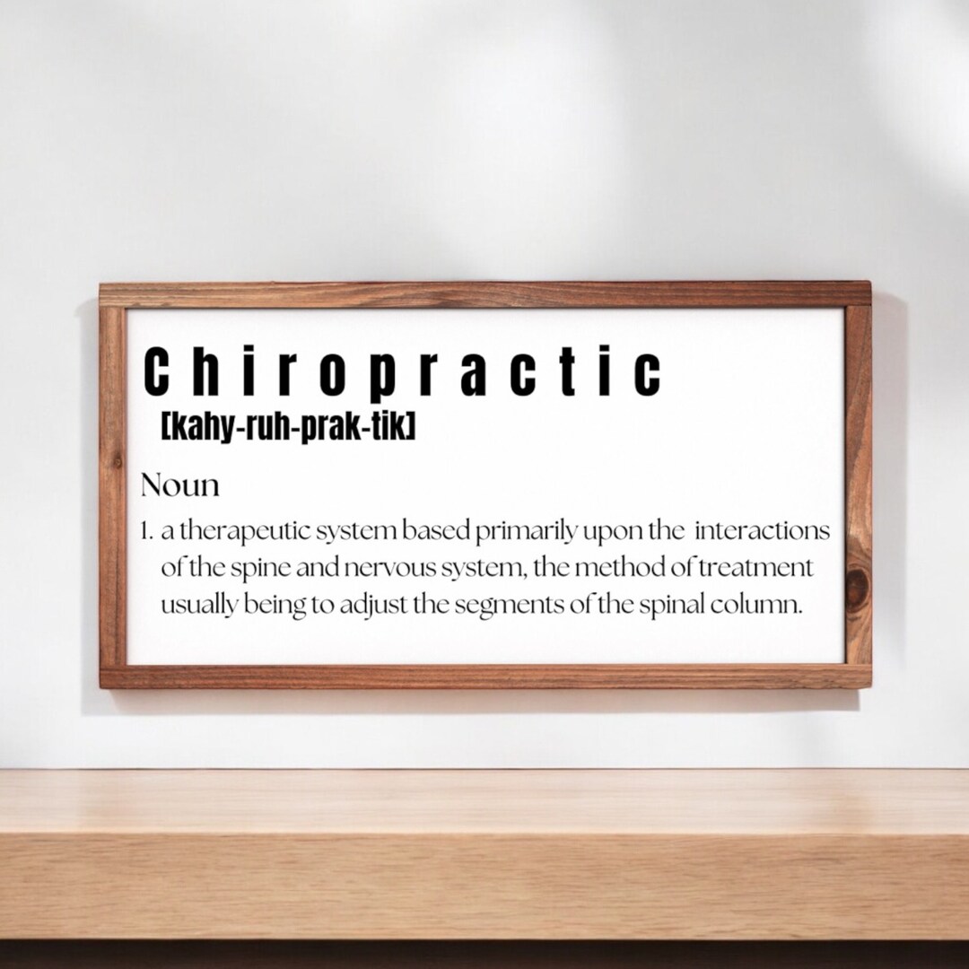 Chiropractic Definition 24in X 12in Framed Wooden Sign - Etsy